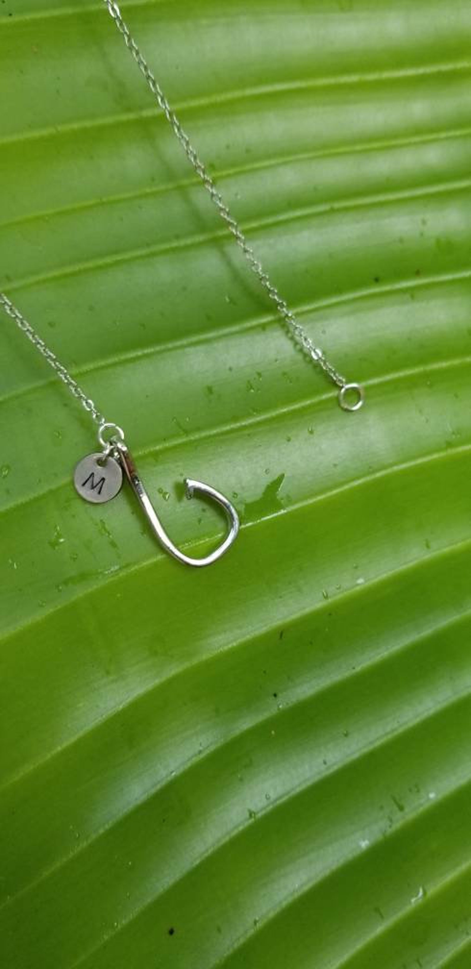 Stainless Steel Fishing Jewelry Fish Hook Necklace Sterling | Etsy