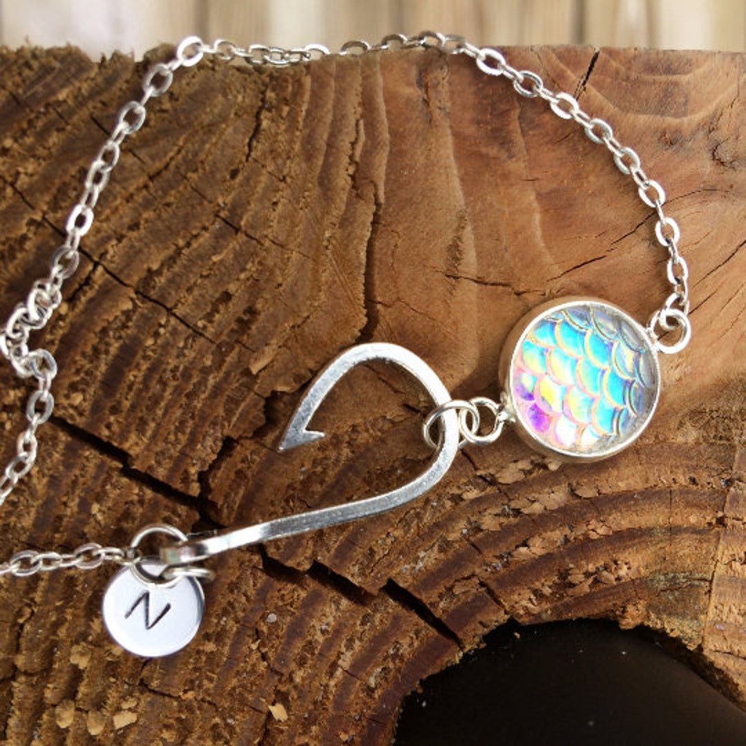 Personalized Fishing Gift, Stainless Steel Anklet, Fish Hook Bracelet ...
