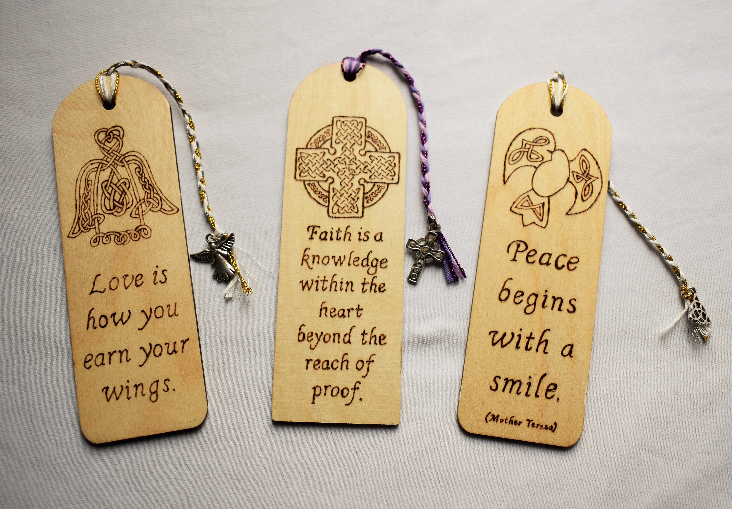 Gifts of Faith Inspirational Bookmarks Wooden Quote | Etsy