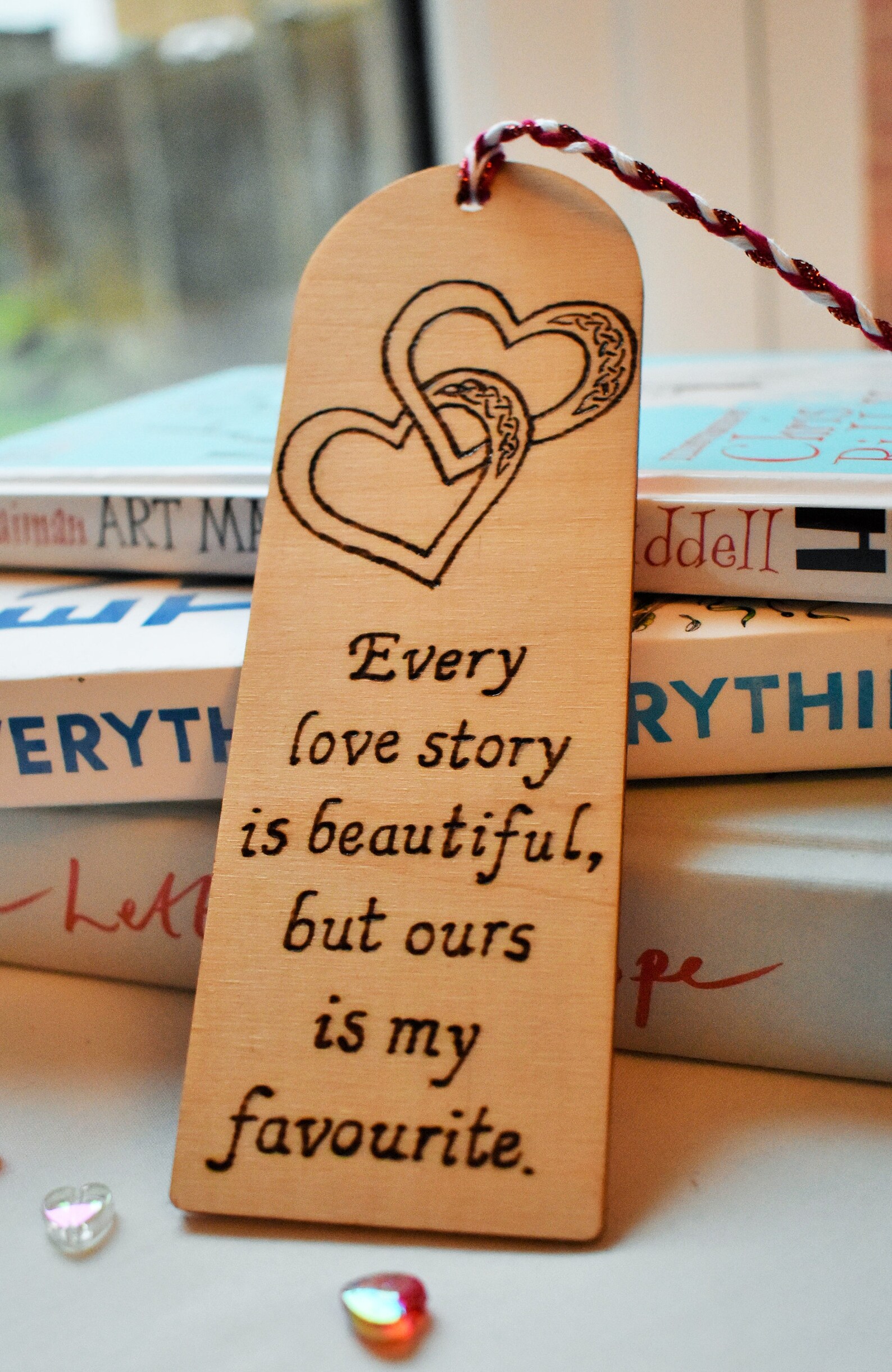 Love Story Bookmarks Wooden Quote Bookmarks Interlinked - Etsy