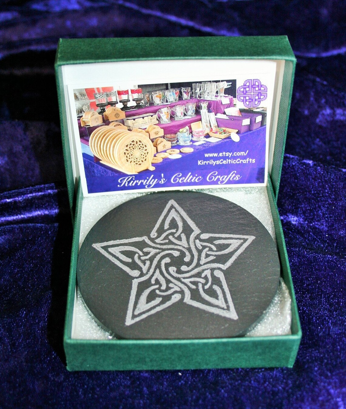 Celtic Star Slate Coasters Slate Coaster Pair Boxed Pair of - Etsy