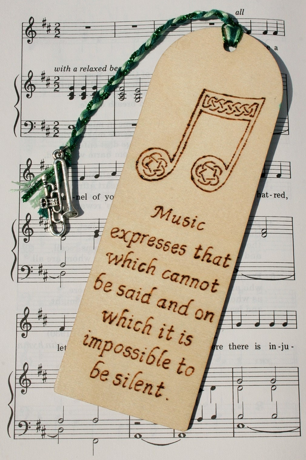 Music Bookmarks Celtic Music Collection Treble Clef Sheet Music Quote ...
