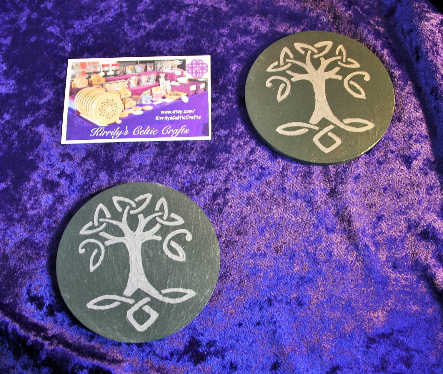 Celtic Tree Coasters Slate Coaster Pair Boxed Pair Hand - Etsy Australia