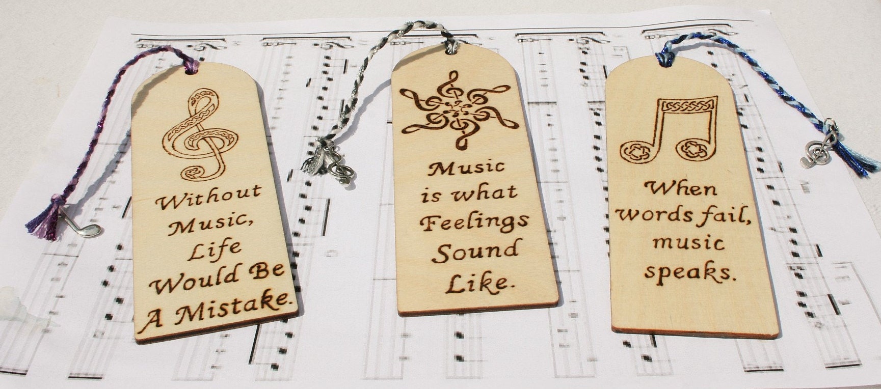 Music Bookmarks Celtic Music Collection Treble Clef Sheet Music Quote ...