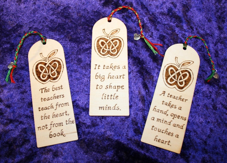 Teacher Gift Bookmarks Inspirational Bookmarks Wooden Quote Bookmarks ...