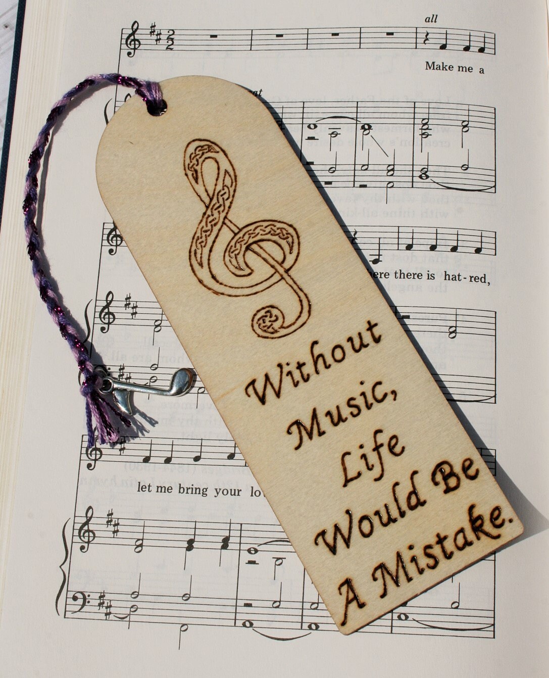 Music Bookmarks Celtic Music Collection Treble Clef Sheet Music Quote ...