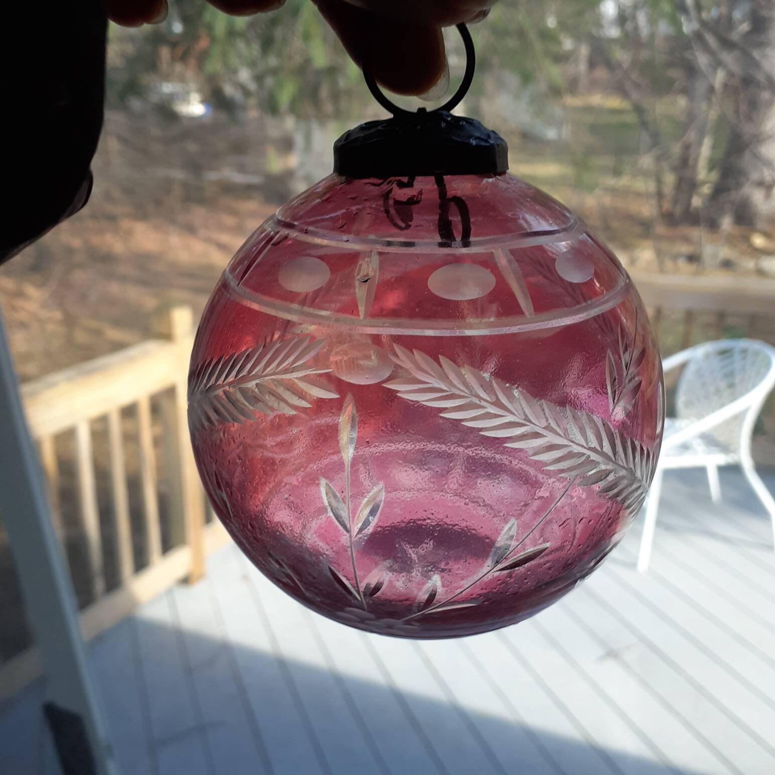 Cut Glass Large 4 3/4 Sphere With Metal Top - Etsy