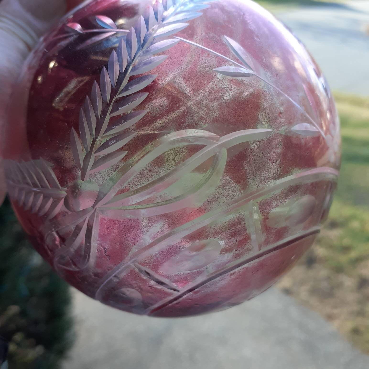 Cut Glass Large 4 3/4 Sphere With Metal Top - Etsy