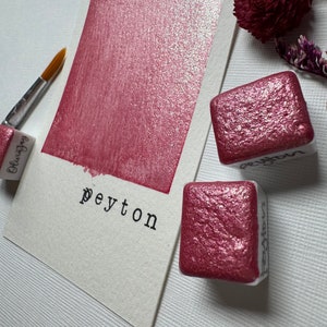 Peyton Shimmer Pink Watercolor Paint Half Pan for Calligraphy, Art ...