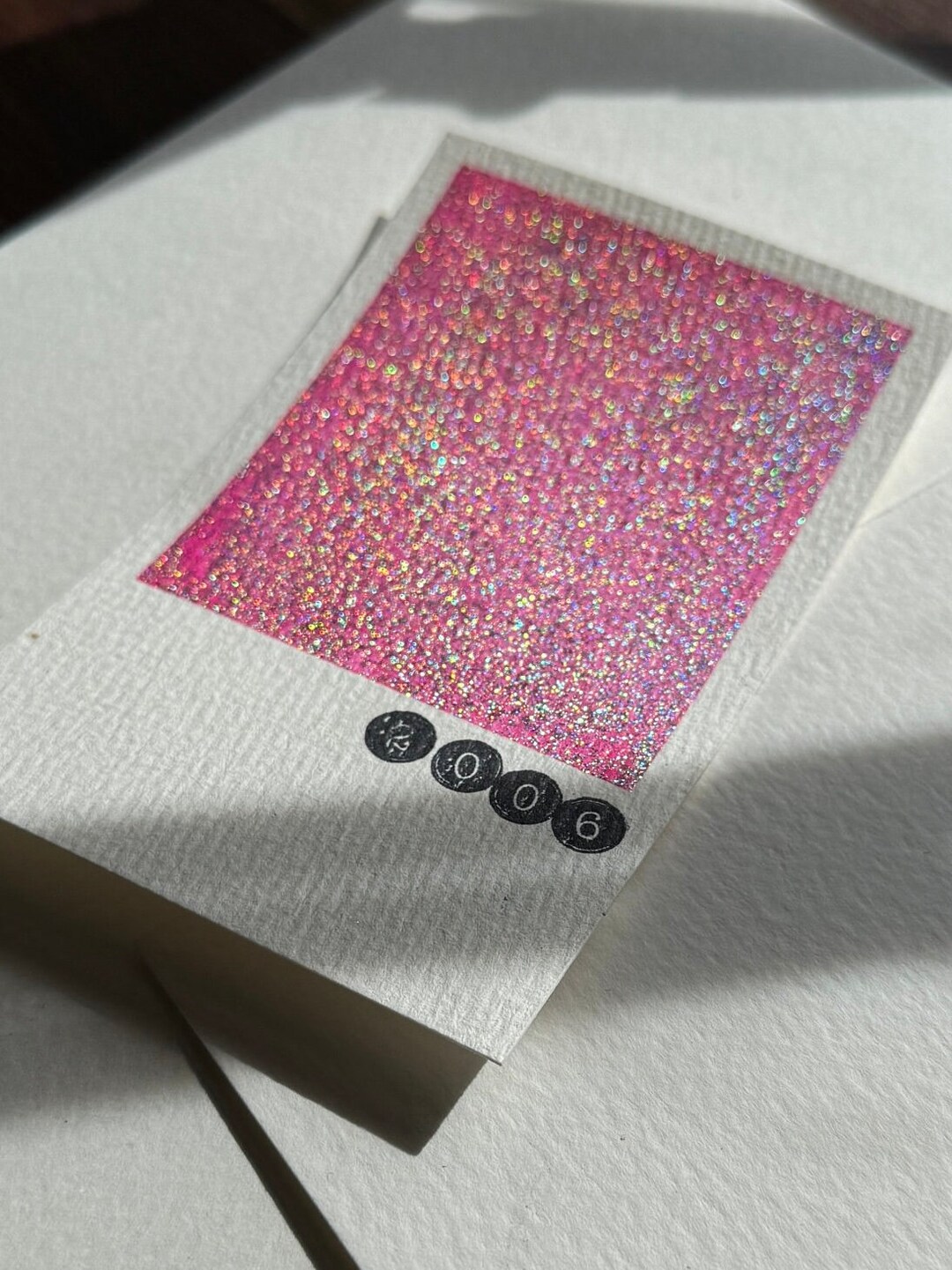 2006 Shimmer Pink Holographic Glitter Watercolor Paint Half Pan for ...