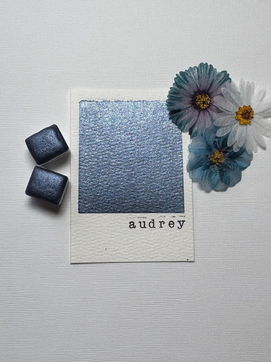 Audrey Navy Blue Sparkle Watercolor Paint Half Pan for Calligraphy, Art ...