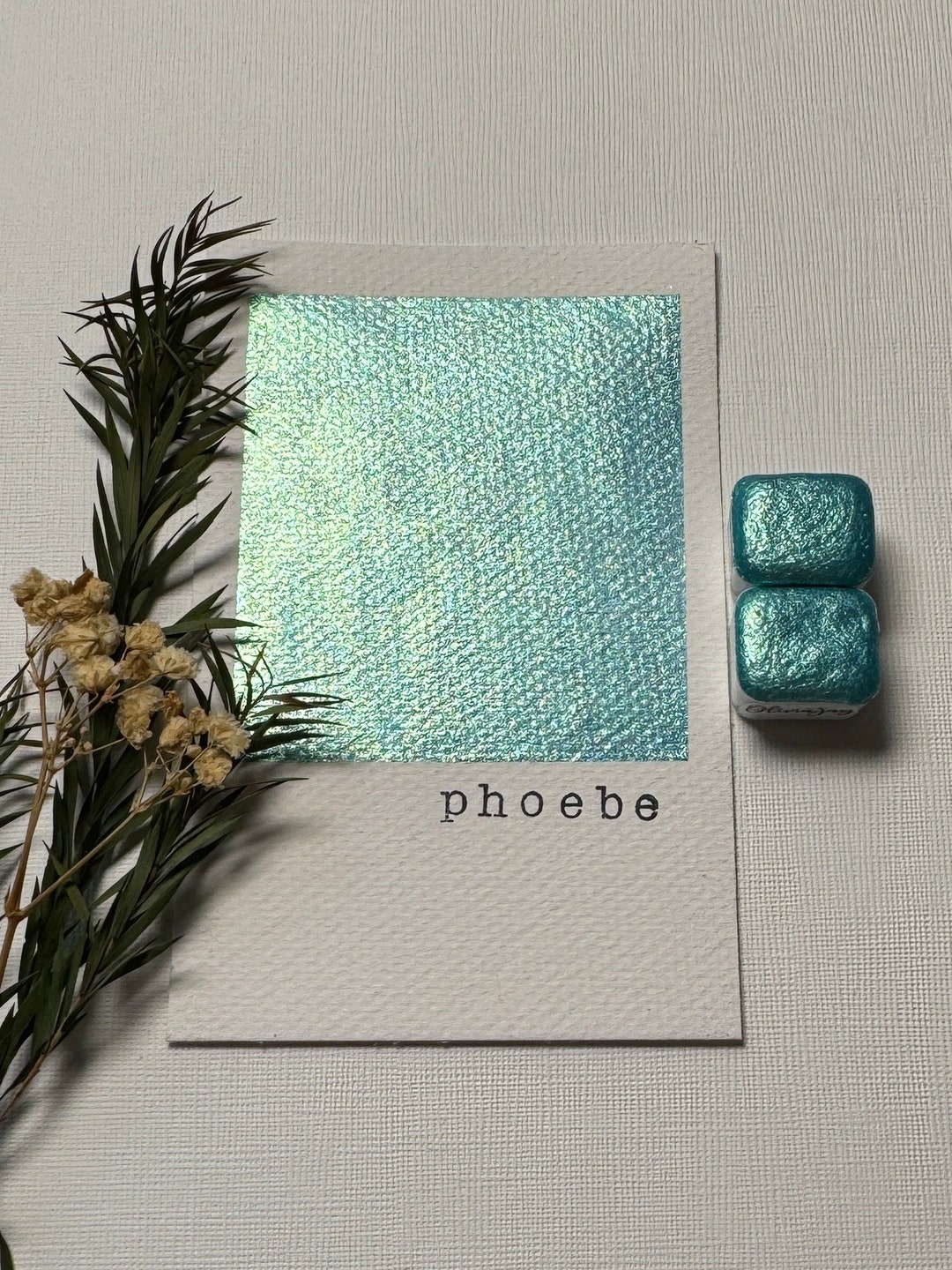 Phoebe Shimmer Blue Watercolor Paint Half Pan for Calligraphy, Art ...