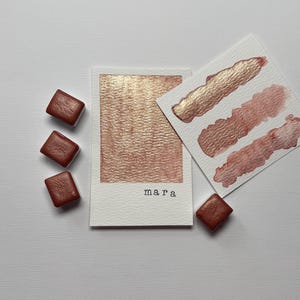 Mara Warm Terracotta Shimmer Watercolor Paint Half Pan for Calligraphy ...