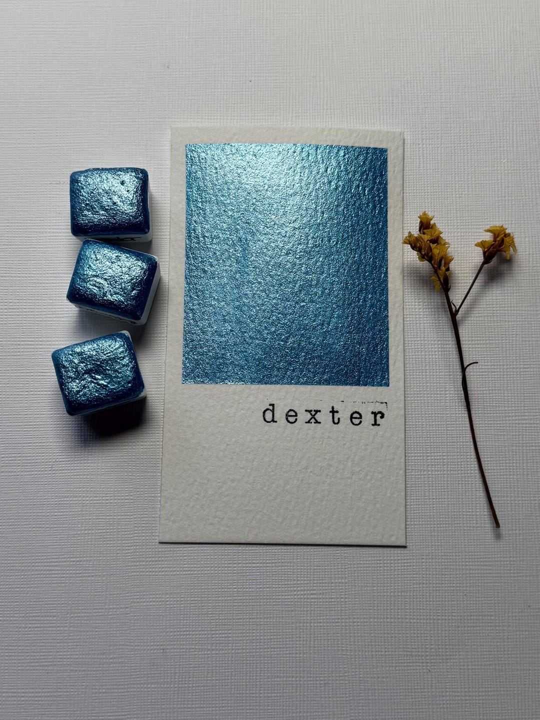 Dexter Blue Shimmer Watercolor Paint, Handmade Half Pan - Etsy