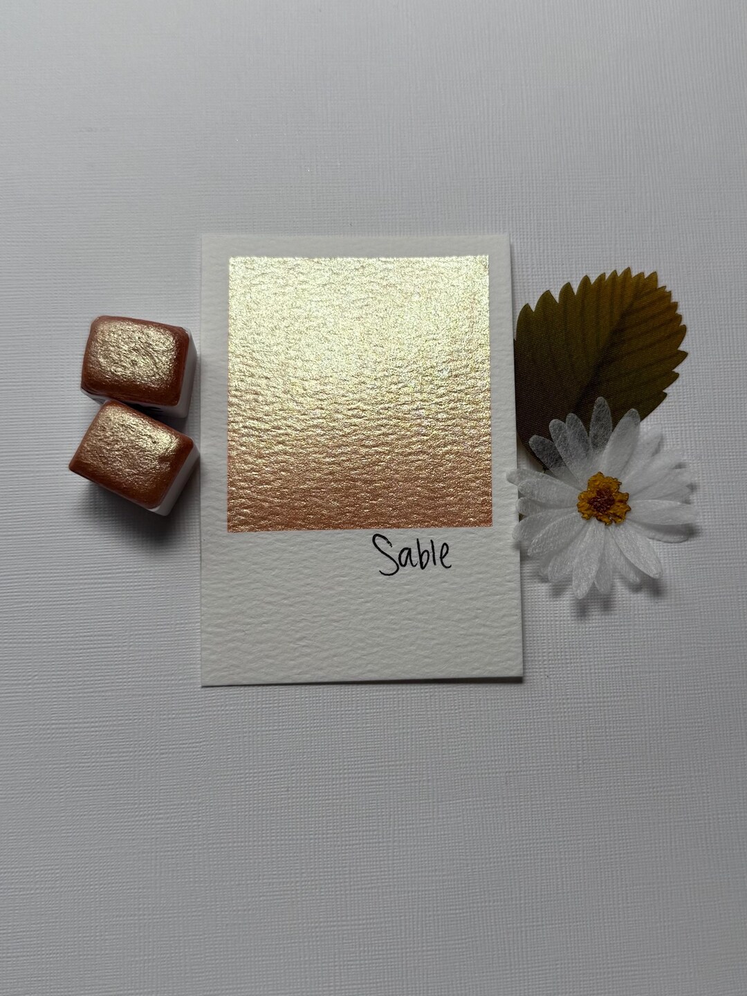 Sable Nude Peach Shimmer Watercolor Paint Half Pan for Calligraphy, Art ...