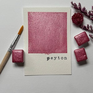 Peyton Shimmer Pink Watercolor Paint Half Pan for Calligraphy, Art ...