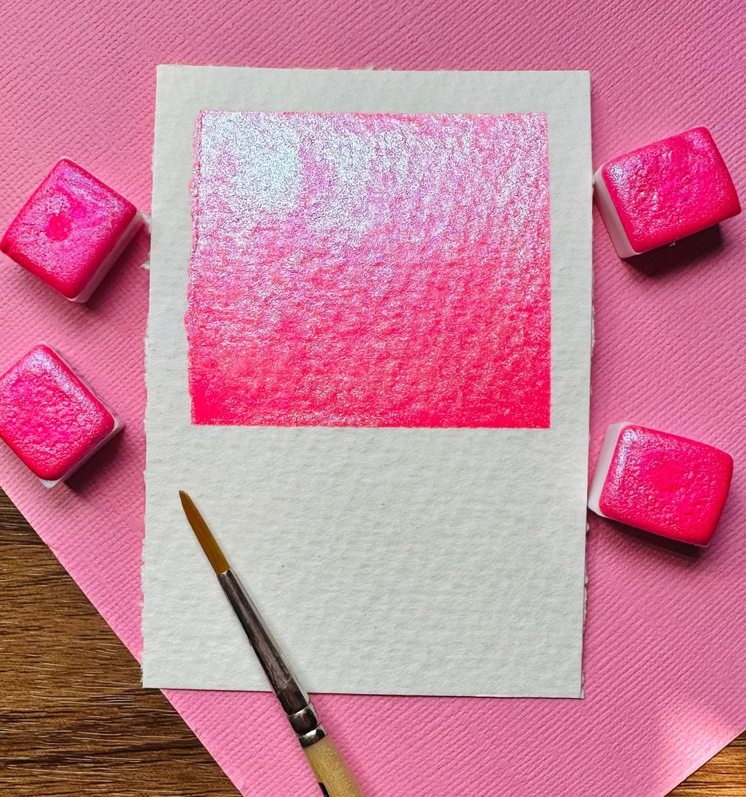 Lydia Hot Glitter Pink Watercolor Paint - Etsy