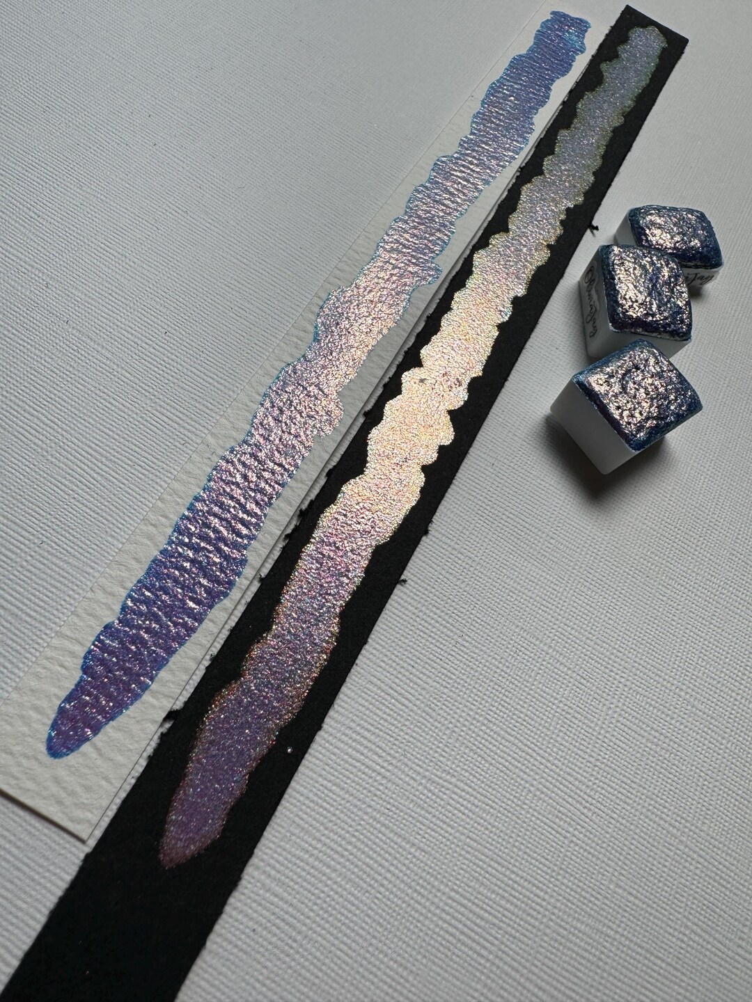 Marina Shimmer Blue Glitter Watercolor Paint Half Pan for Calligraphy ...