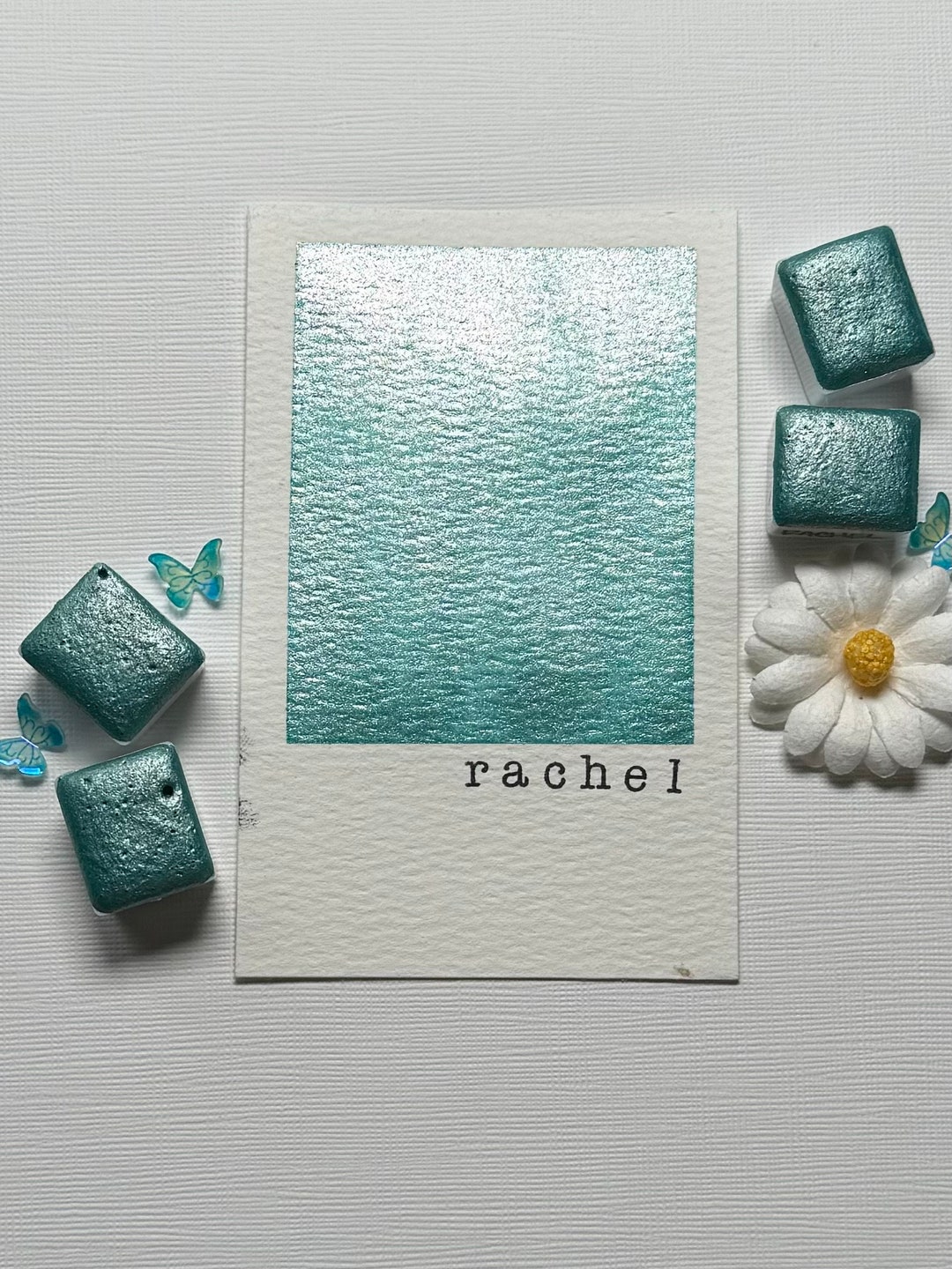 Rachel Shimmer Blue Watercolor Paint Half Pan for Calligraphy, Art ...