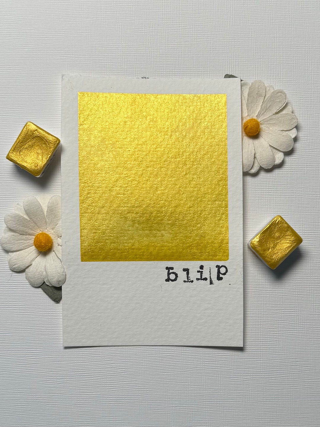 Blip Yellow Gold Shimmer Watercolor Paint Half Pan for Calligraphy, Art ...