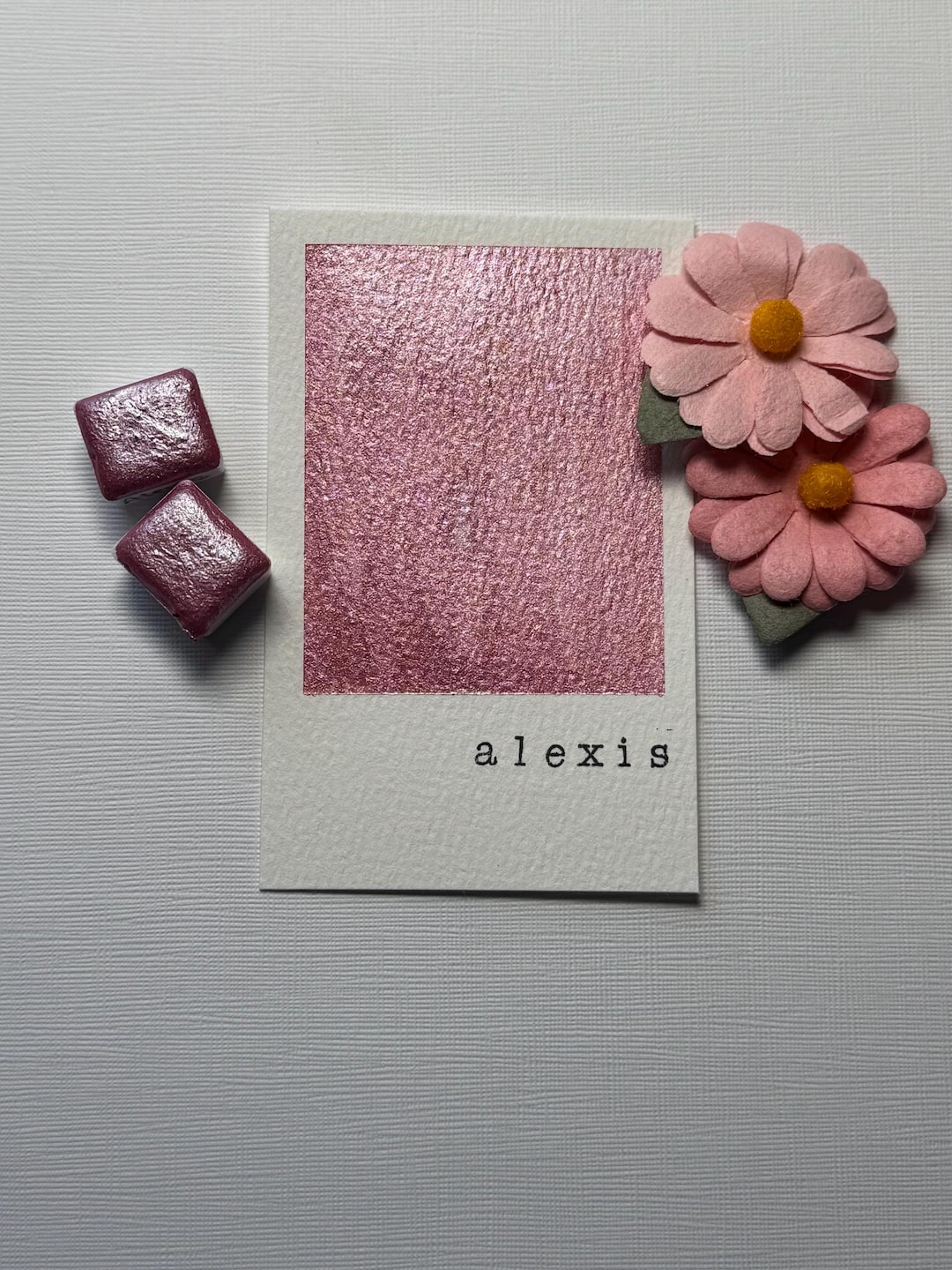 Alexis Pink Shimmer Watercolor Paint Half Pan for Calligraphy, Art ...