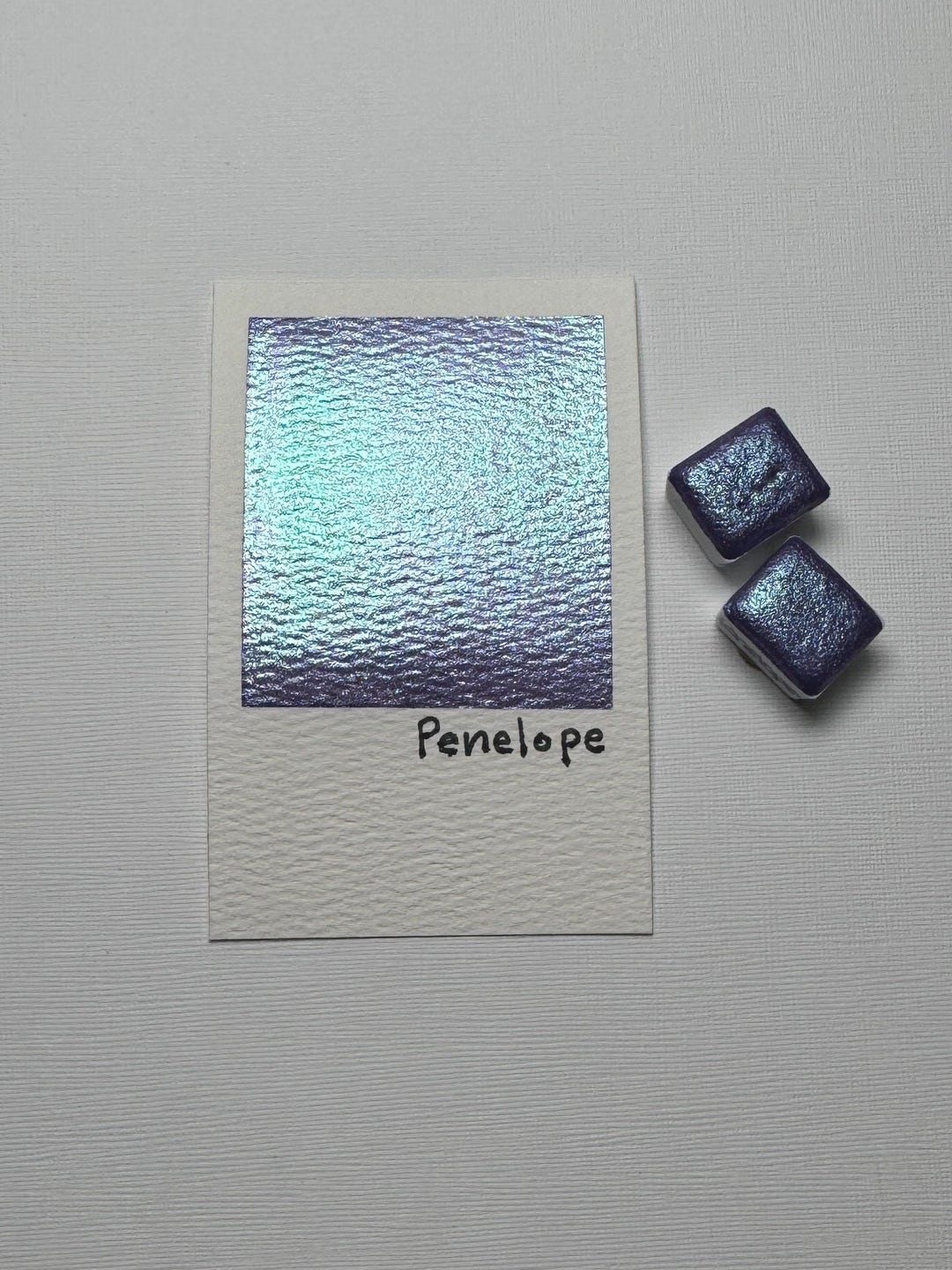Penelope Purple Shimmer Glitter With Green Shift Watercolor Paint Half ...