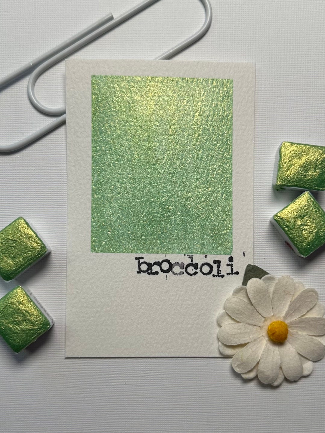 Broccoli Shimmer Green Watercolor Paint With Gold Shift for Painting ...