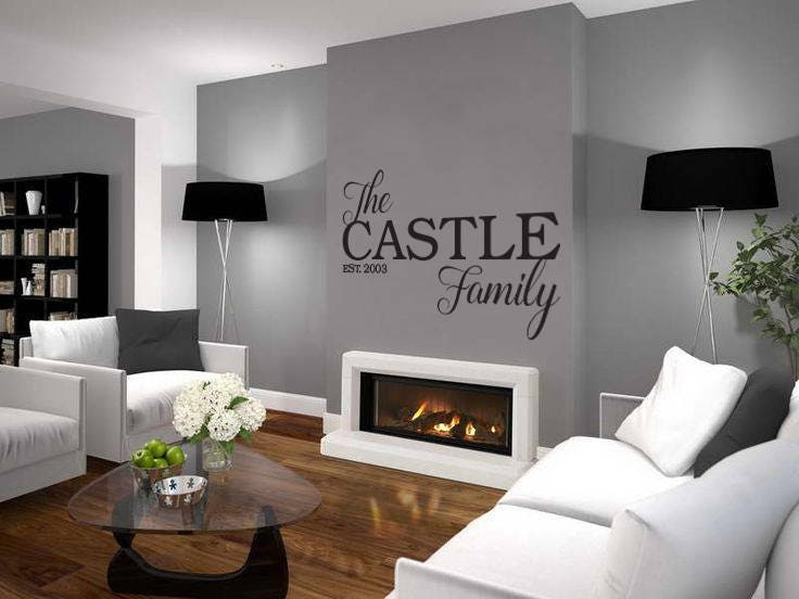 Family Name Vinyl Matt Wall Graphic 002 Custom Personalised Mono Est ...