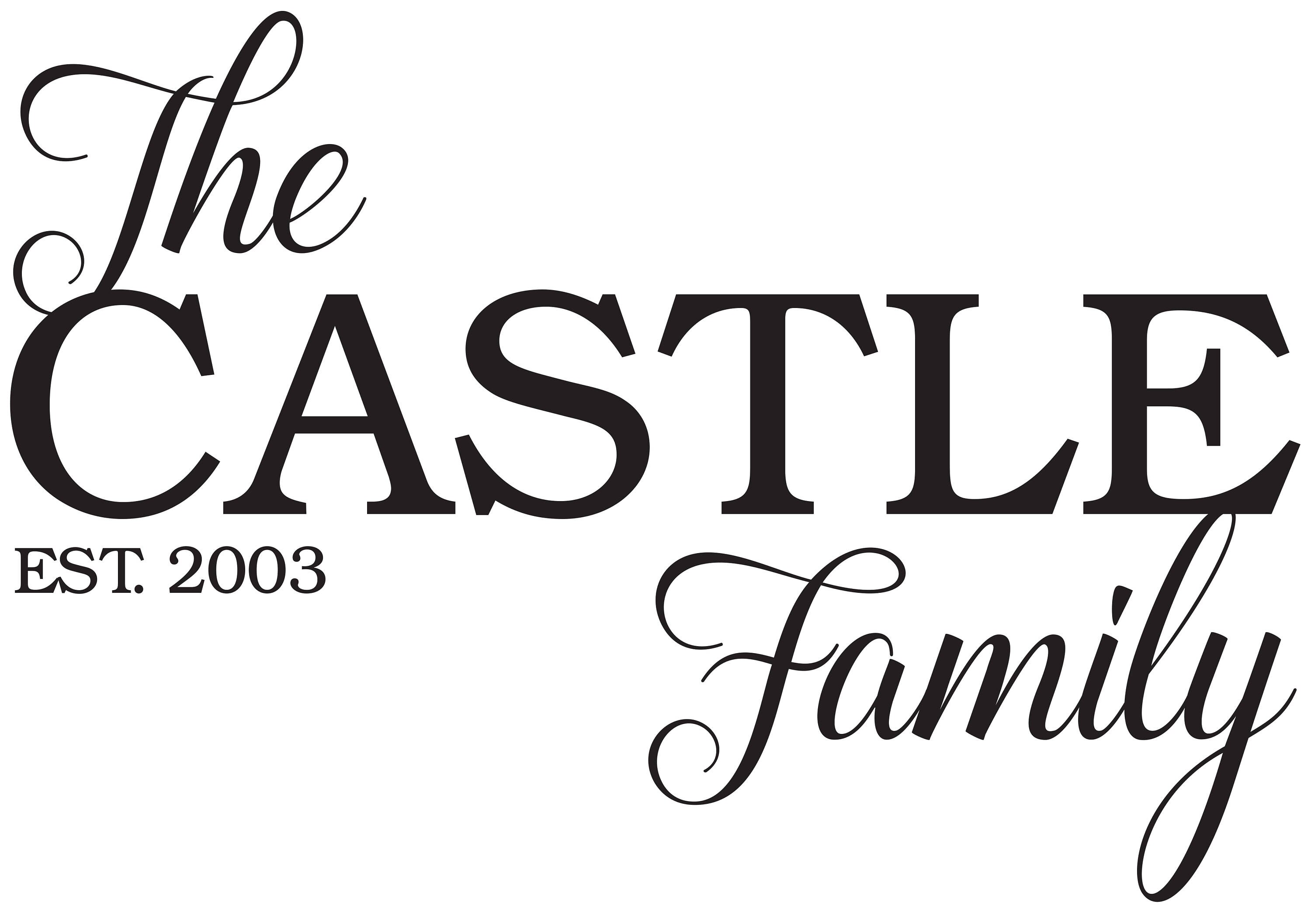 Family Name Vinyl Matt Wall Graphic 002 Custom Personalised Mono Est ...