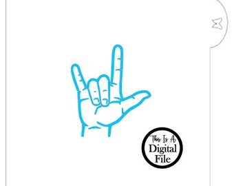 ASL Alphabet L 783-A216 Stencil - Etsy
