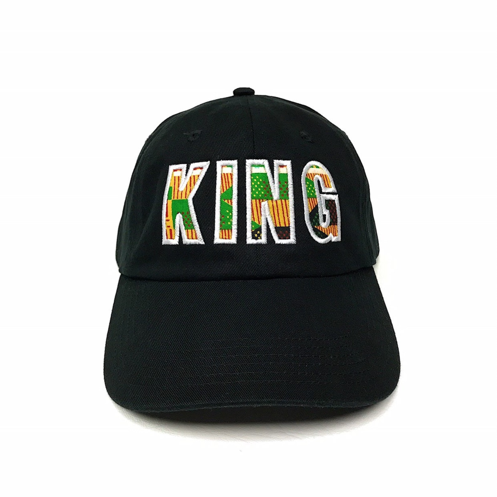 King Cap. Applique Kente Print Fabric, Baseball Cap. Gifts for Dad ...