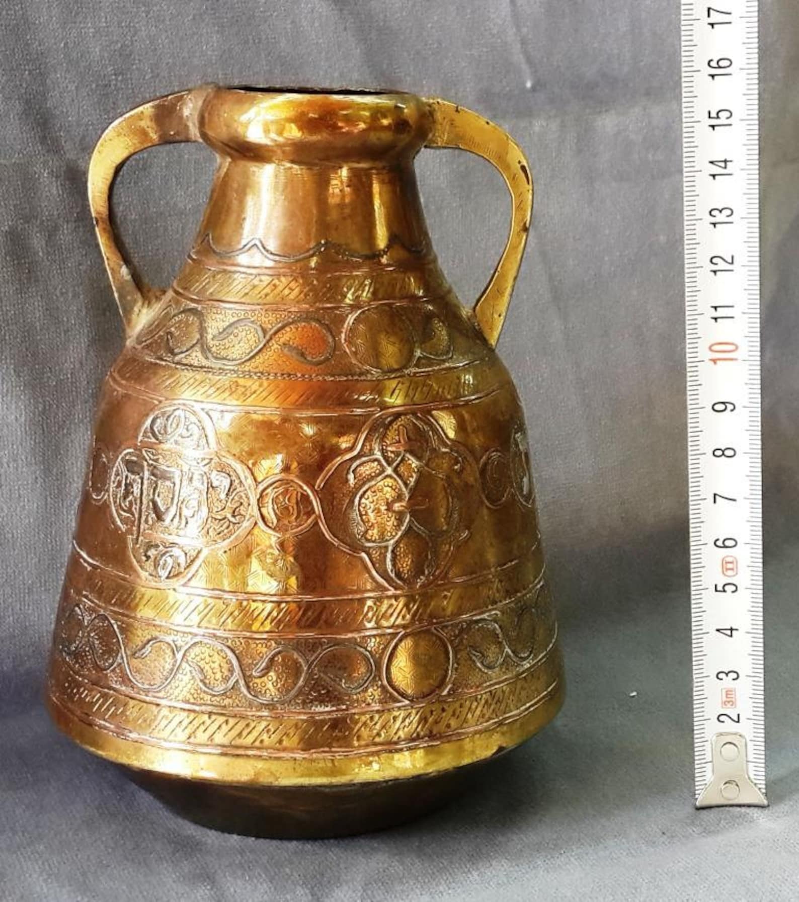 Islamic Pitcher Damascus Work Copper Silver Inlay 1940's - Etsy