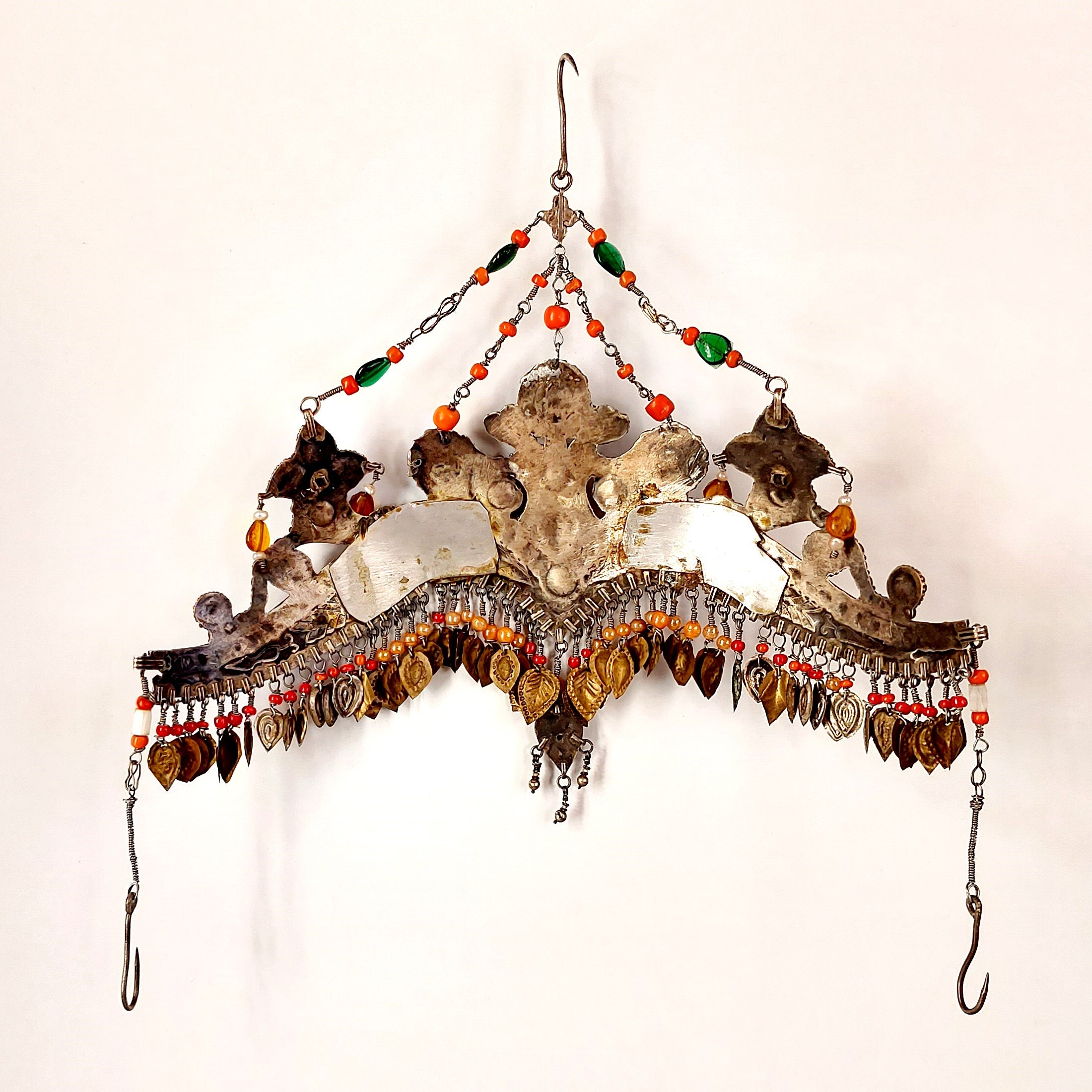 Antique Uzbek Bukhara Wedding Crown Uzbekistan Gilded Silver Copper ...