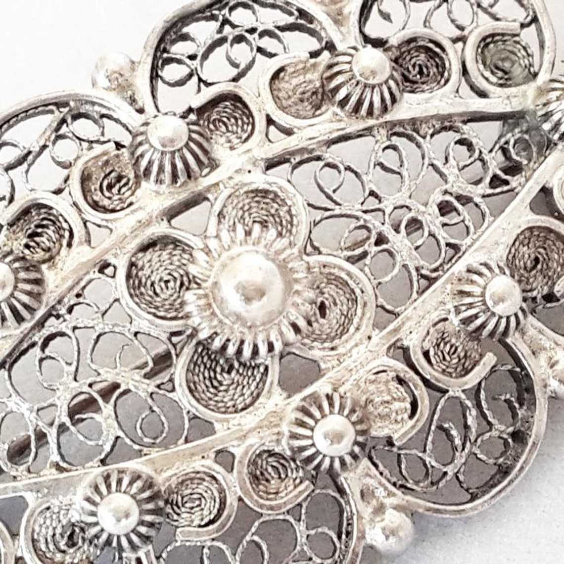 Antigua Filigrana Pin Plata 800 Broche - Etsy México