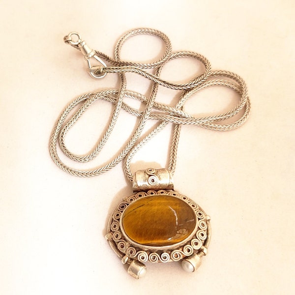 Large Tiger Pendant Necklace - Etsy