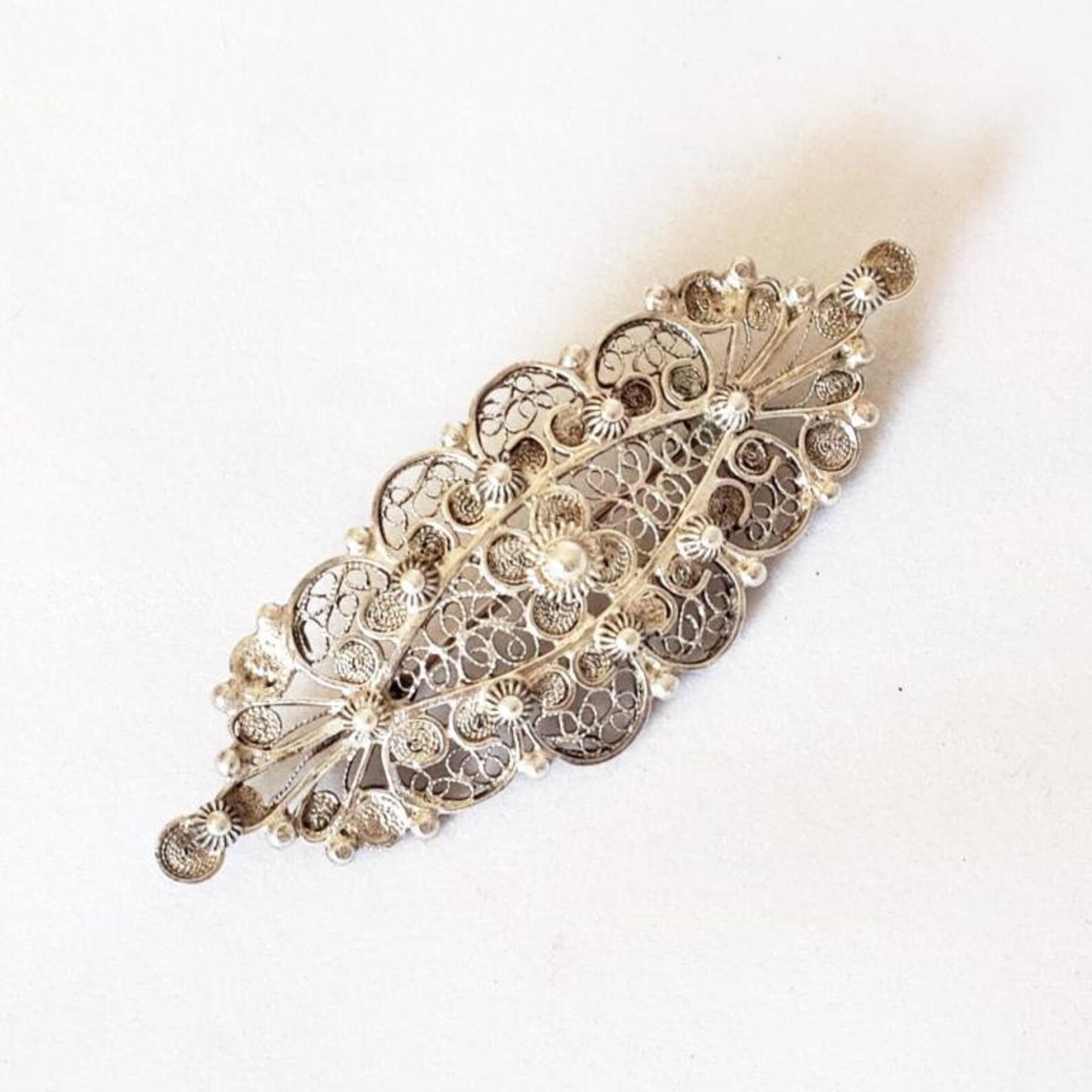 Antigua Filigrana Pin Plata 800 Broche - Etsy México