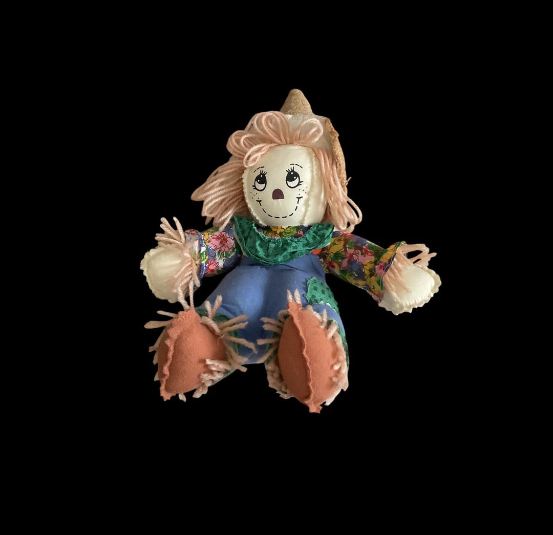 Vintage Stuffed Scarecrow Toy Plush, ADORABLE, Country Decor, Nursery ...