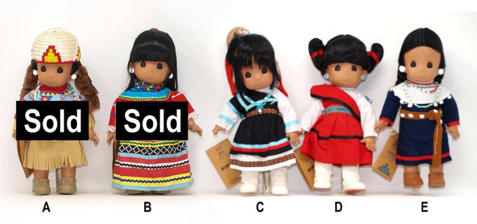 Precious Moments Native American Indians Collection Dolls, Hangtag and ...