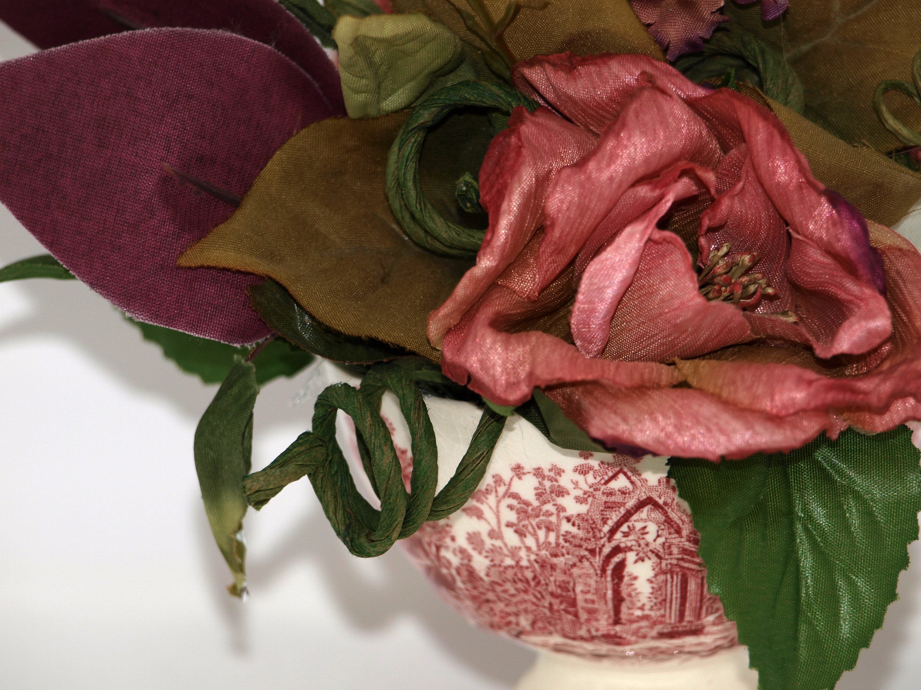 Teacup Silk Flower Arrangement Flowers Vintage Tall Cup | Etsy