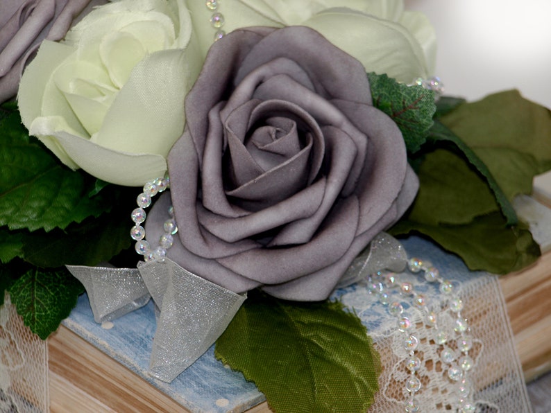 Shabby Chic Floral Arrangement Centerpiece. Roses Upcycled | Etsy