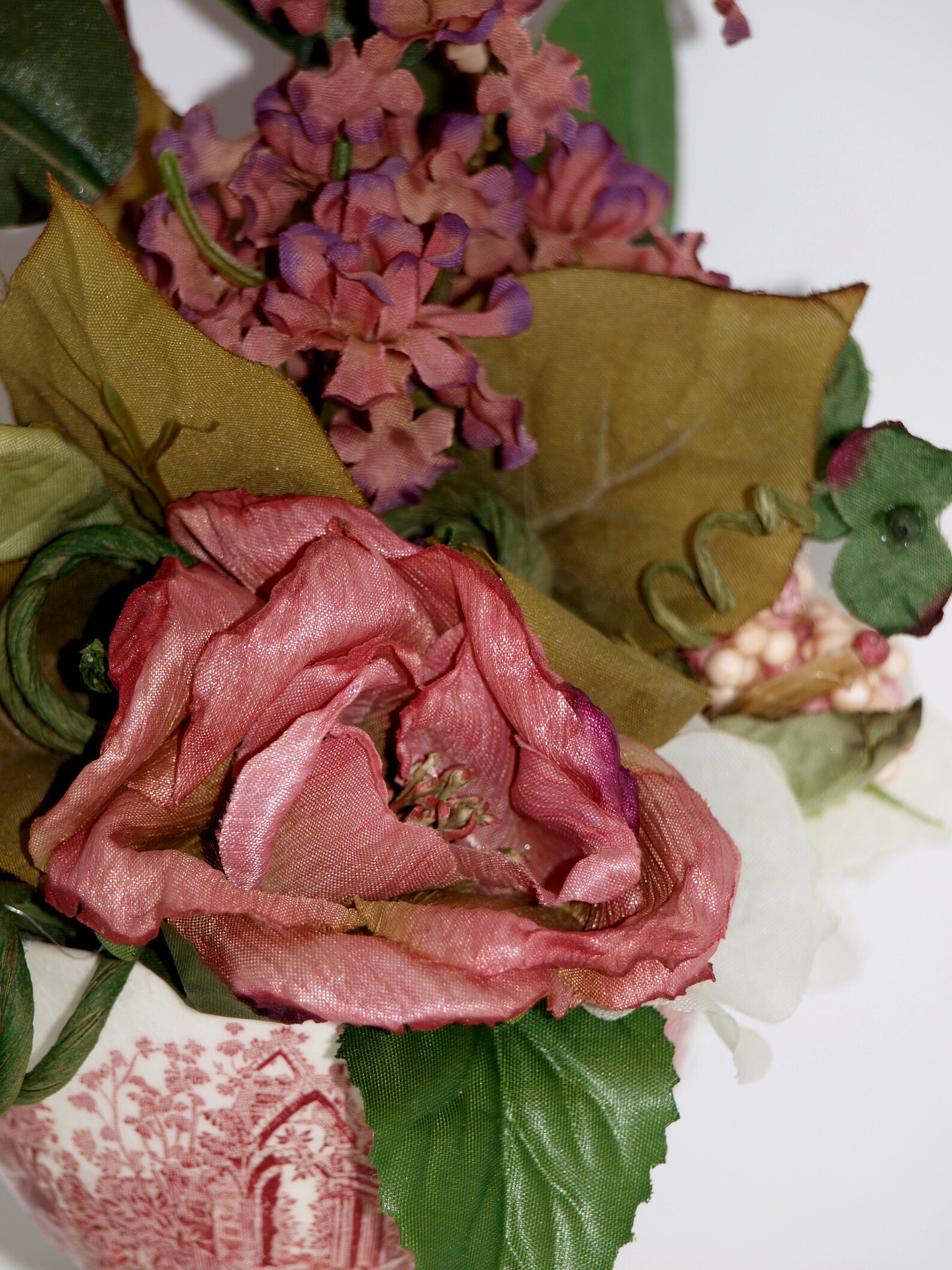 Teacup Silk Flower Arrangement Flowers Vintage Tall Cup | Etsy