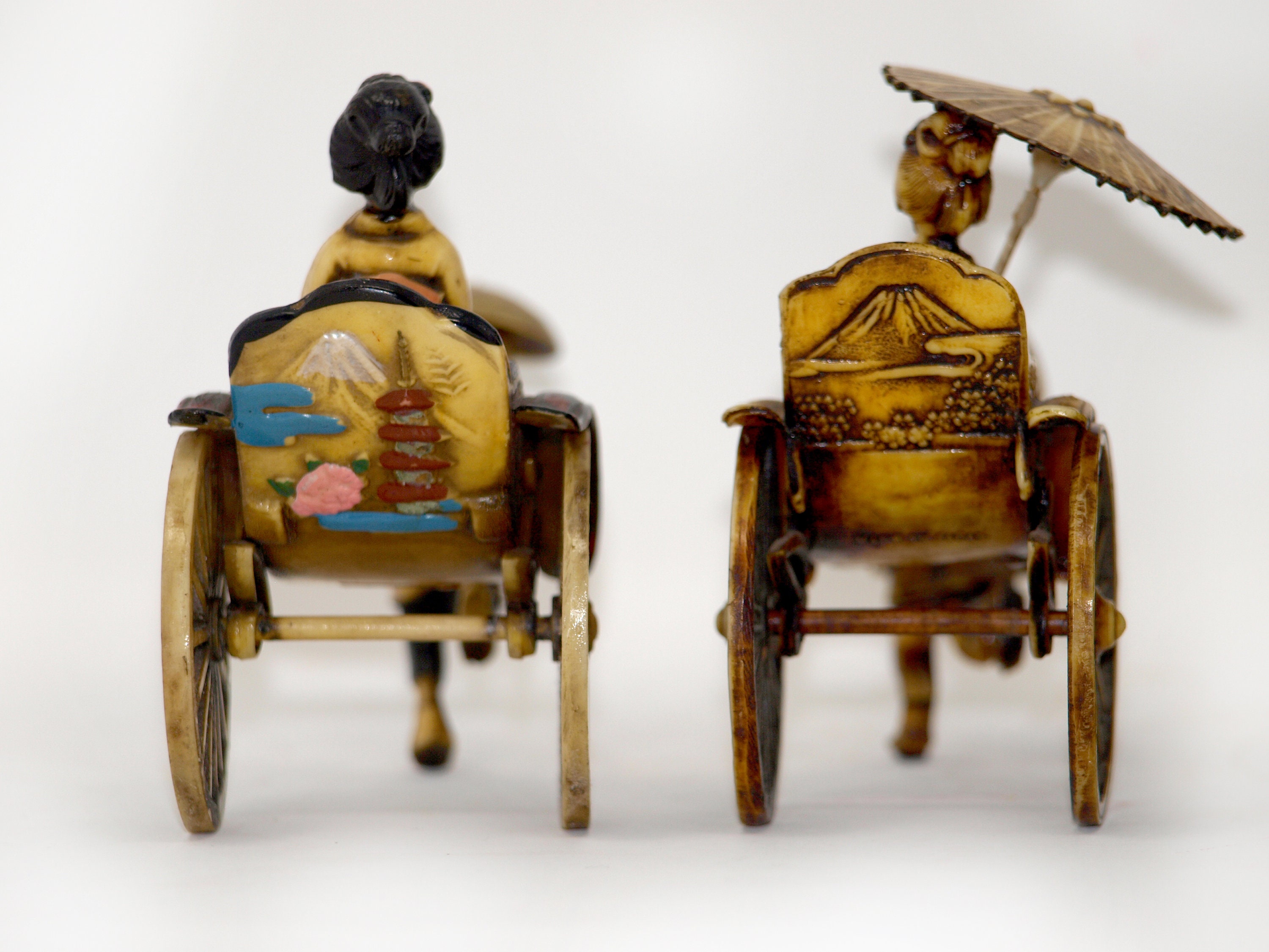 Collection of 4 Celluloid Japanese Rickshaws Plastic - Etsy