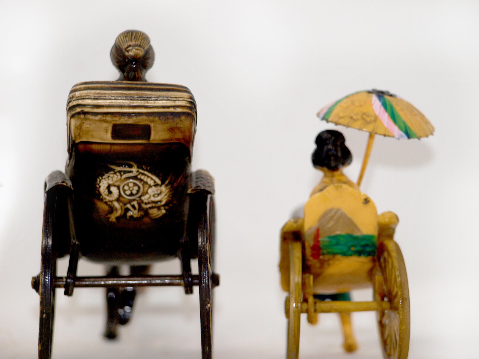 Collection of 4 Celluloid Japanese Rickshaws Plastic Figurines ...