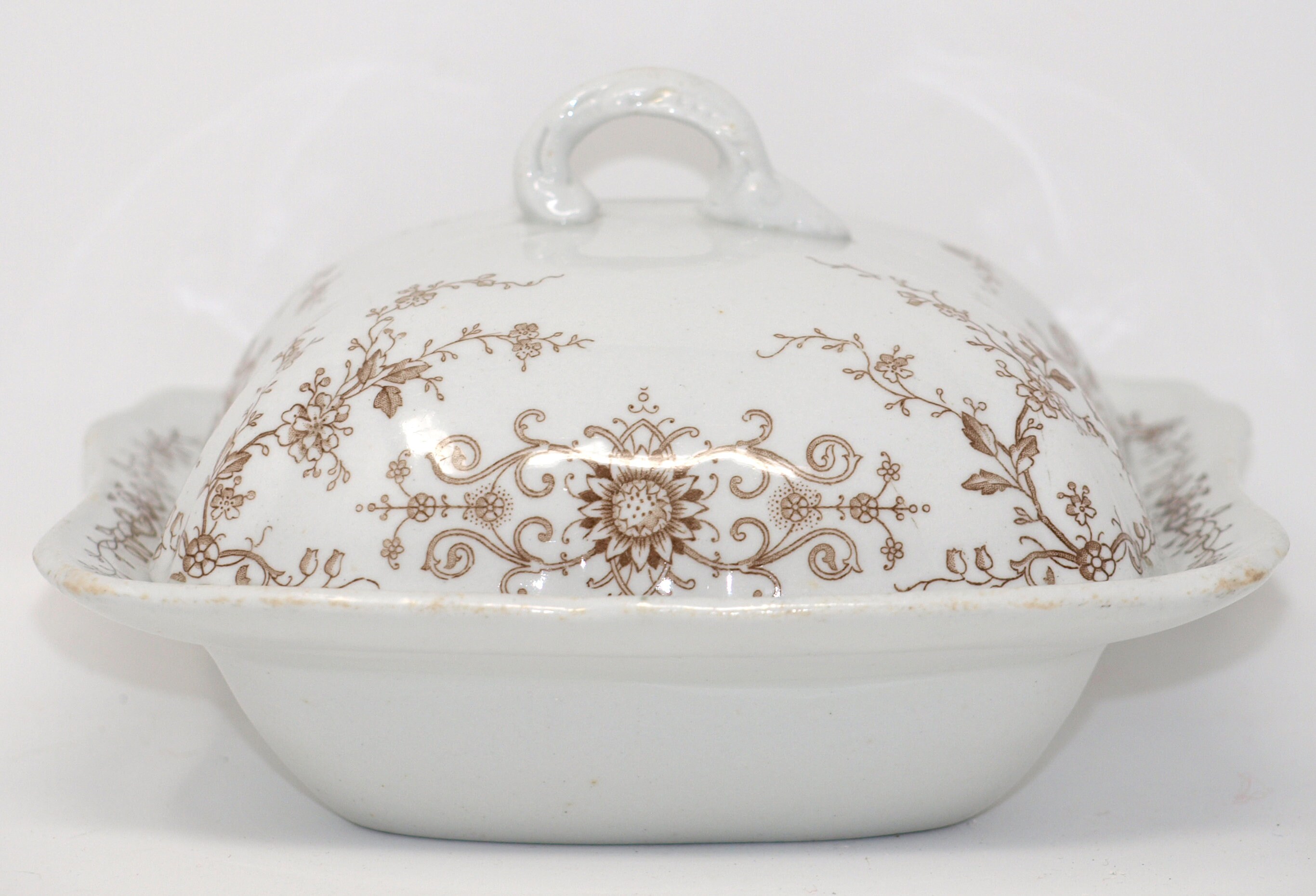 Vintage brown and white Alfred Meakin Melton England Covered | Etsy