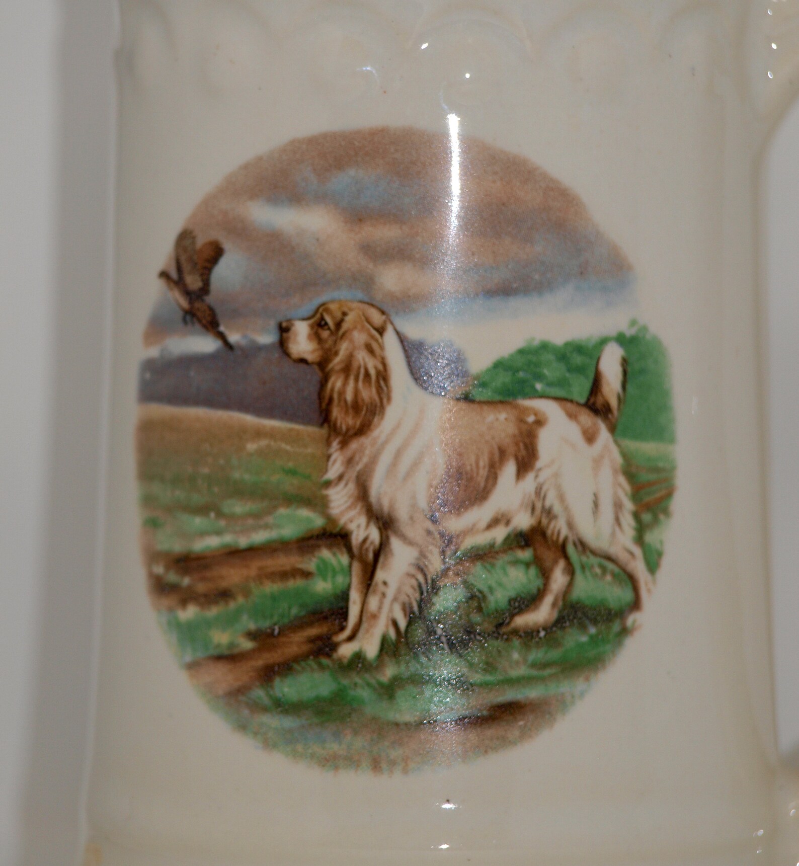 Vintage ceramic Beer Stein with Irish Setter Dog and pheasant | Etsy