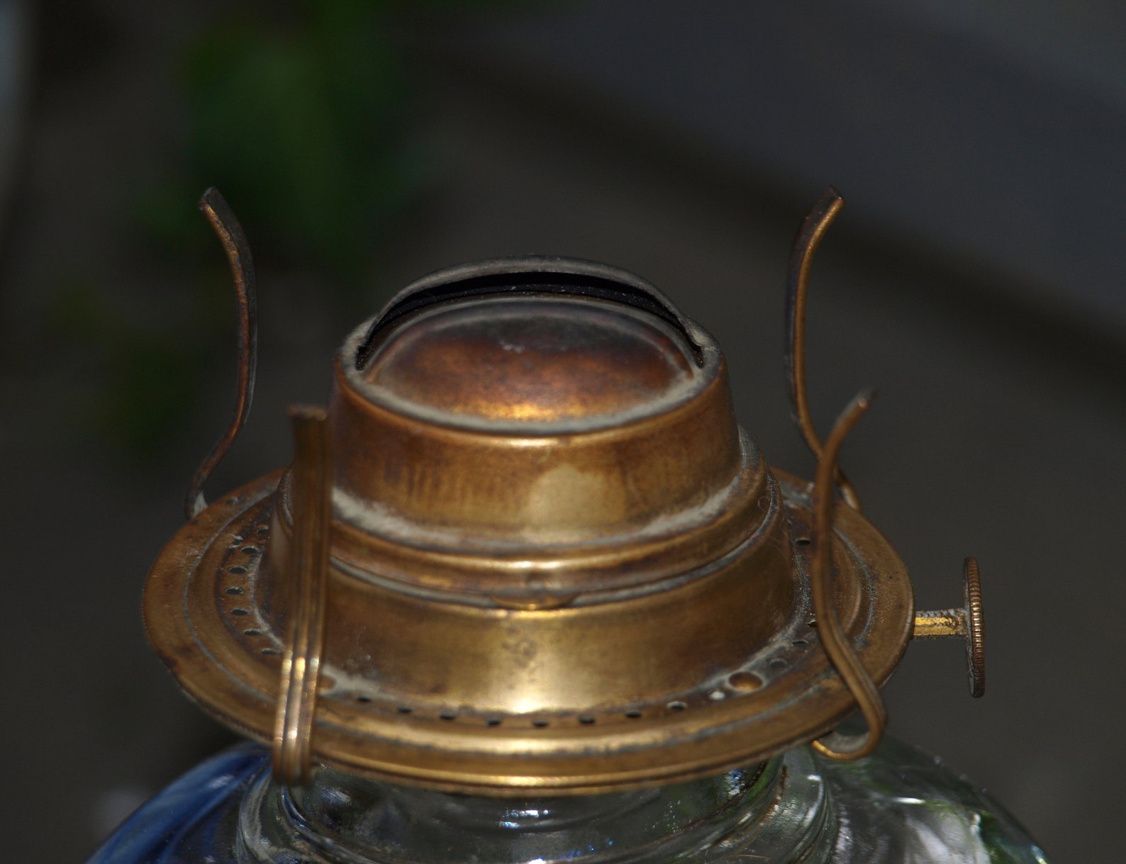 Vintage Glass Oil Lamp, Lantern, Clear Glass,shabby Chic, Cottage Style ...