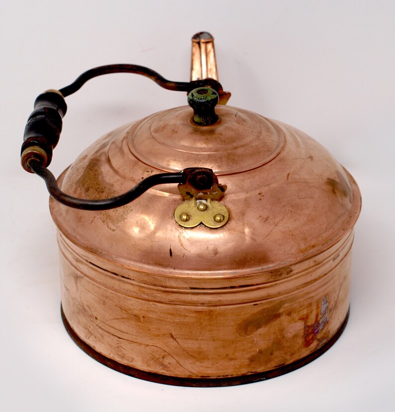 Large Old Copper Kettle Shabby Chic Cottage Style Farm - Etsy