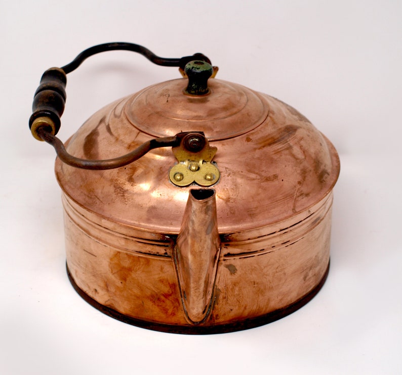 Large Old Copper Kettle Shabby Chic Cottage Style Farm - Etsy