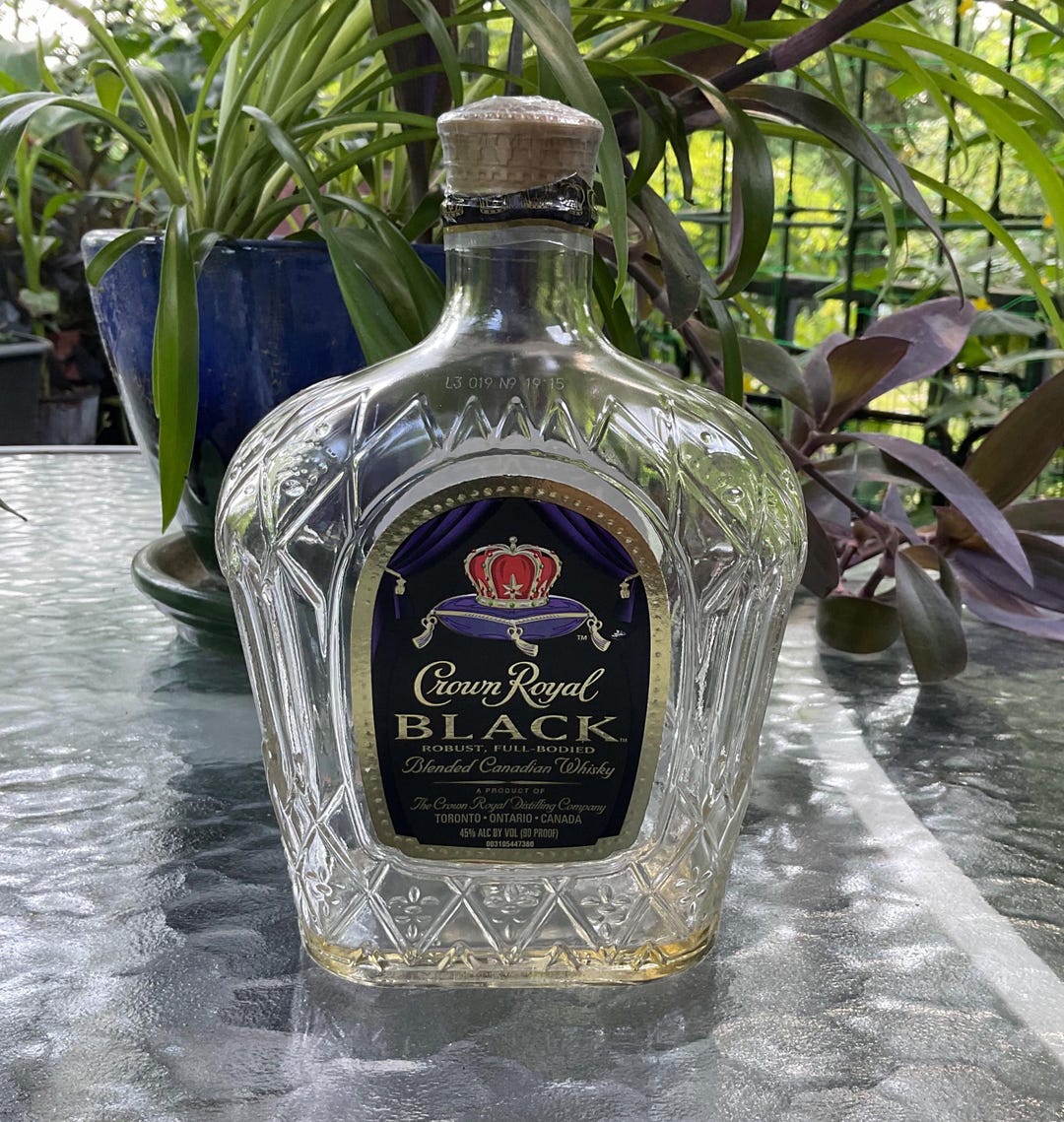 Vintage Crown Royal Bottle, Liquor Bottle, Recycle, Repurpose for Art ...