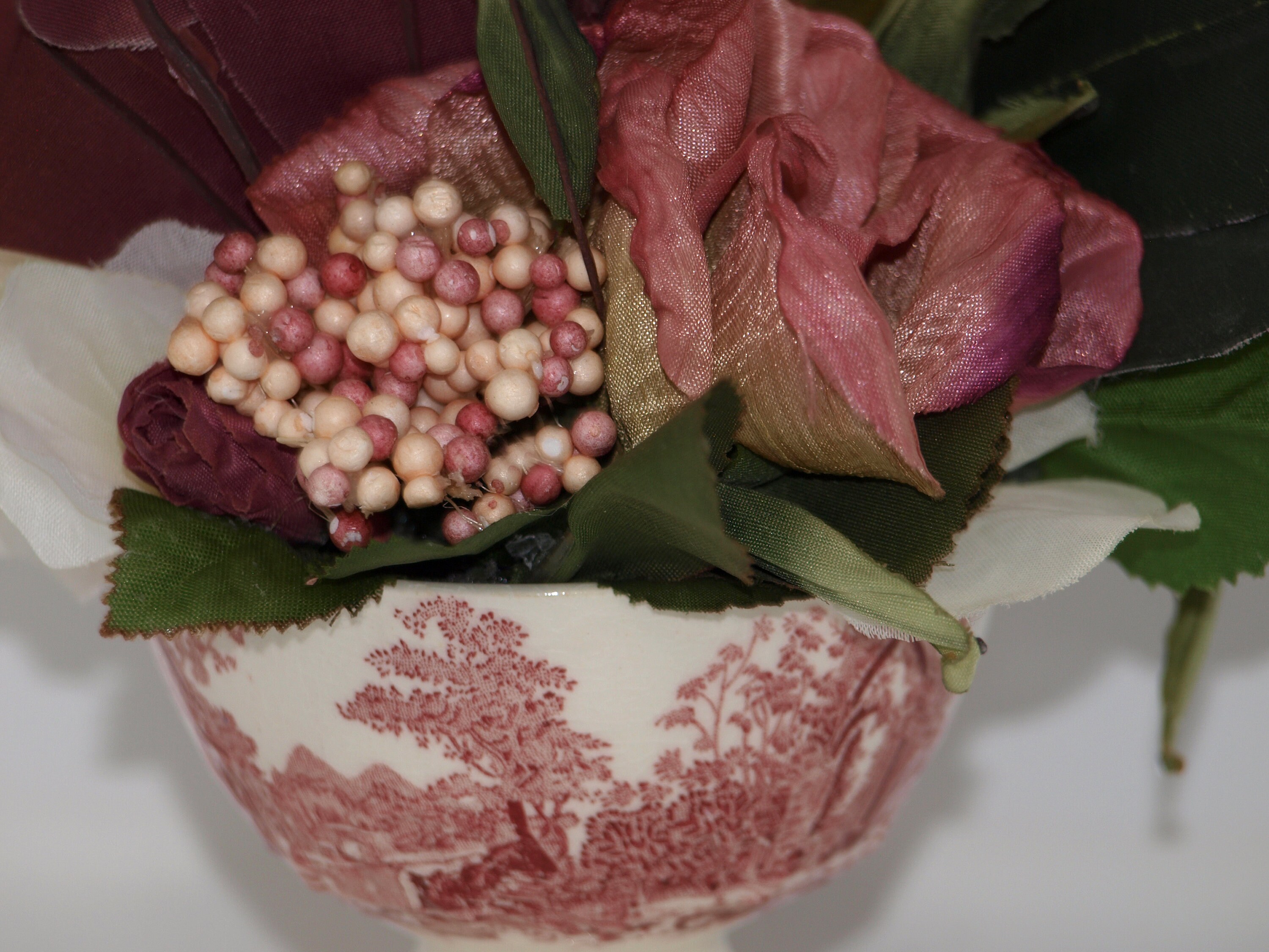 Teacup Silk Flower Arrangement Flowers Vintage Tall Cup | Etsy